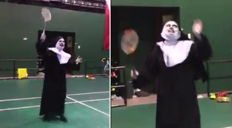 Video Captures Valak Playing Badminton in Malaysia - WORLD OF BUZZ