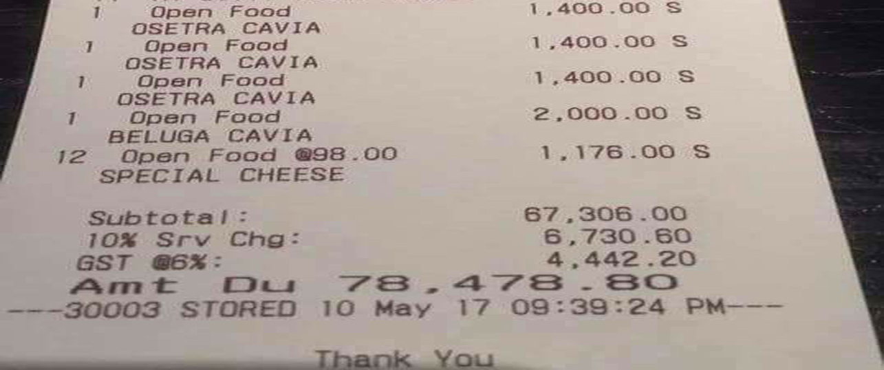 Dinner Receipt Costing RM78,000 in KL's Fine Dining Restaurant Shocks ...