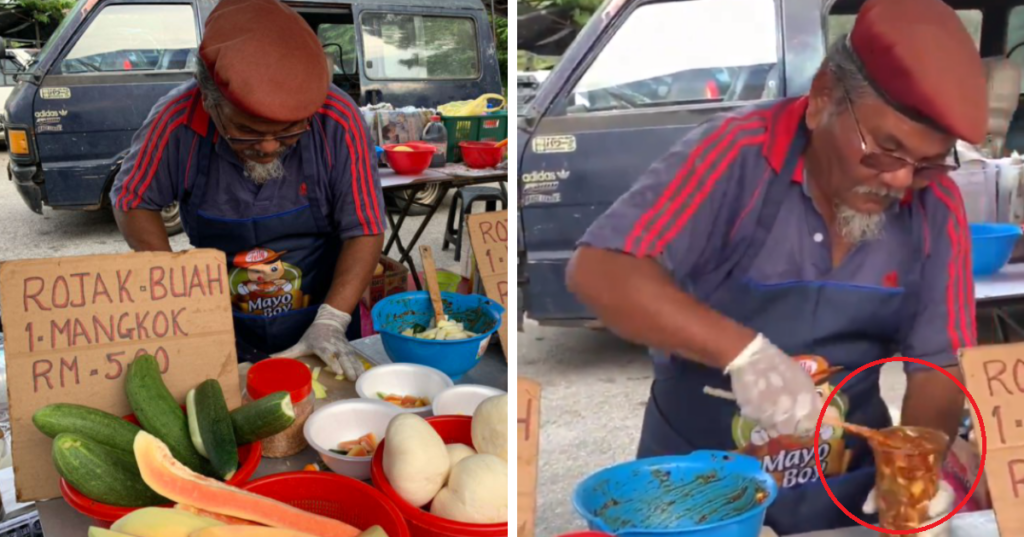 Watch: Rojak Uncle So Generous, He Fills RM5 Rojak Cup To The Top, Then ...