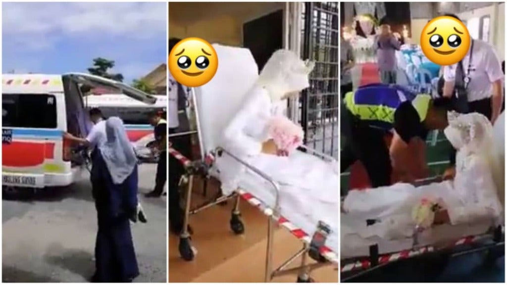 Bride Arrives In Ambulance And Carted Into Hall On A Stretcher As ...