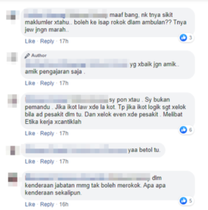 Photo Of KKM Staff Member Smoking In Ambulance Goes Viral, Netizens ...