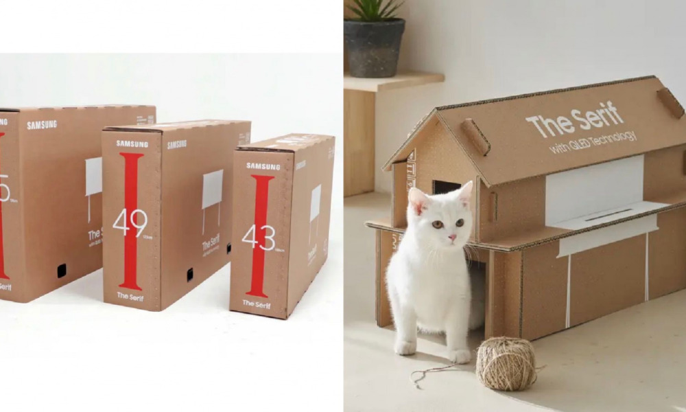 Samsung Redesigns Its TV Boxes To Easily Be Reused As Cardboard Cat ...