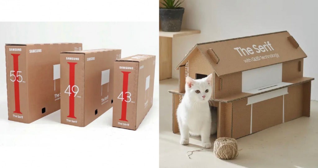 Samsung Redesigns Its TV Boxes To Easily Be Reused As Cardboard Cat ...