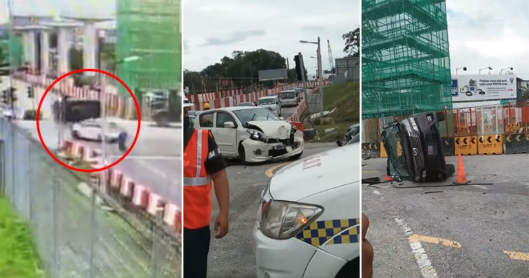 Video: Vellfire Flips Over After Myvi Crashes Into It At Glenmarie ...
