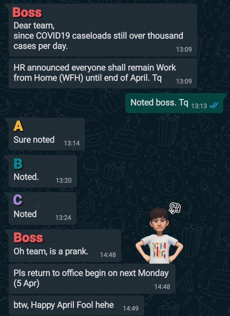 "Please return to office on Monday" M'sian Boss Pranks Employees For ...