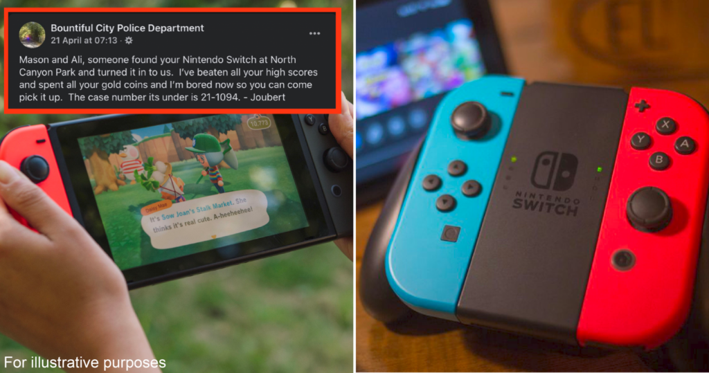 Police Find Missing Nintendo Switch, Beats High Scores Before Returning ...