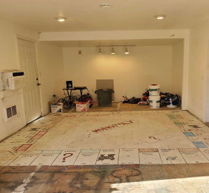 Couple Discovers Life-Size Hand-Painted Monopoly Board Under House ...