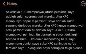 "Love is the only way" M'sian Composes Romantic Poem For KFC To Get ...
