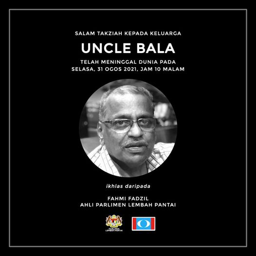 "You will truly be missed" Uncle Bala, Owner Of Bala's Banana Leaf In ...