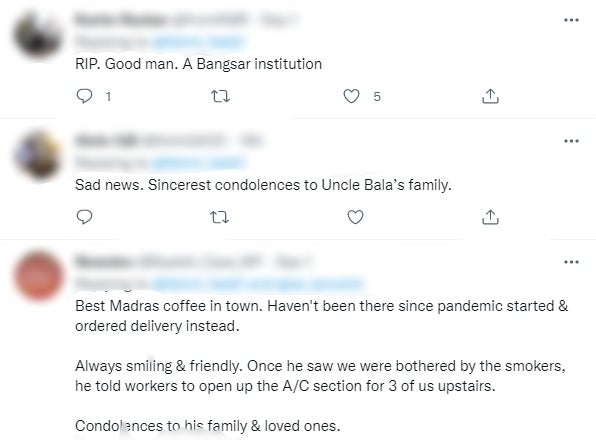 "You will truly be missed" Uncle Bala, Owner Of Bala's Banana Leaf In ...