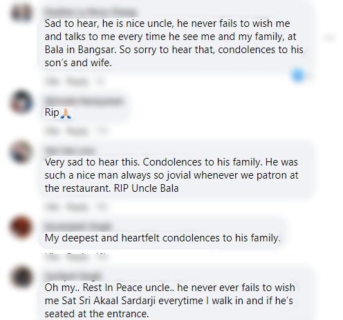 "You will truly be missed" Uncle Bala, Owner Of Bala's Banana Leaf In ...