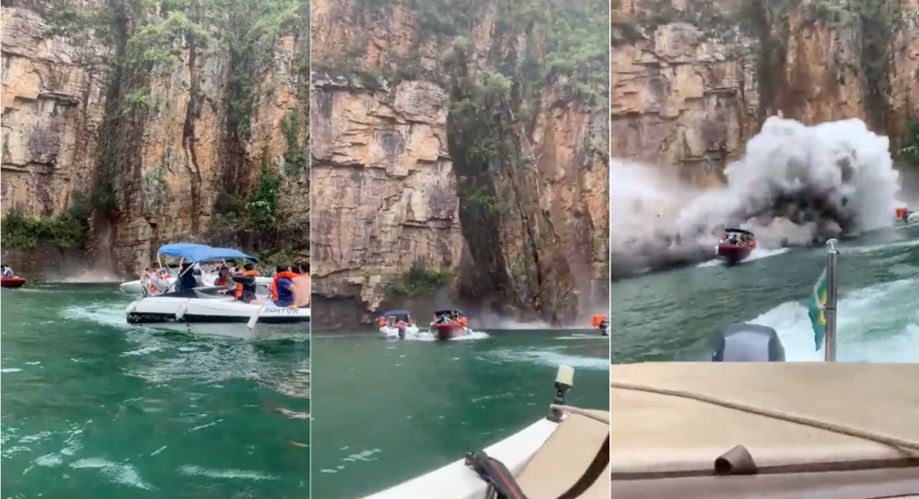 Watch: Rocks Collapse On Boats Full Of Tourists In Brazil, Killing At ...