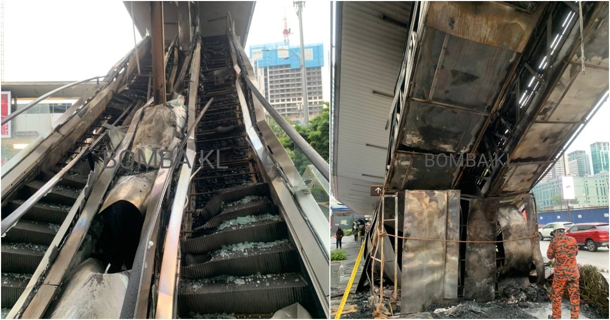 WATCH: Ampang Park LRT Station Escalator Goes Up In Flames But Thank ...