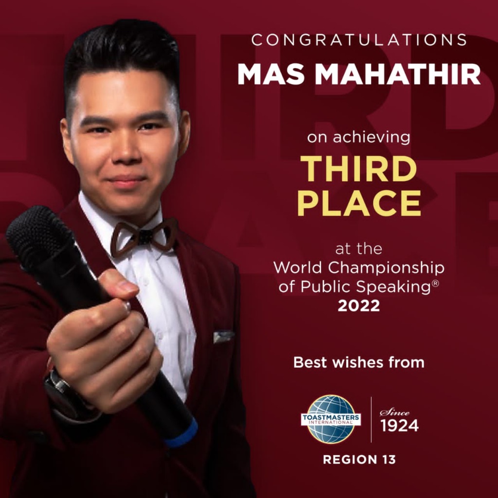 M'sian Public Speaker, Mas Mahathir, Bags 3rd Place At The 2022 World ...