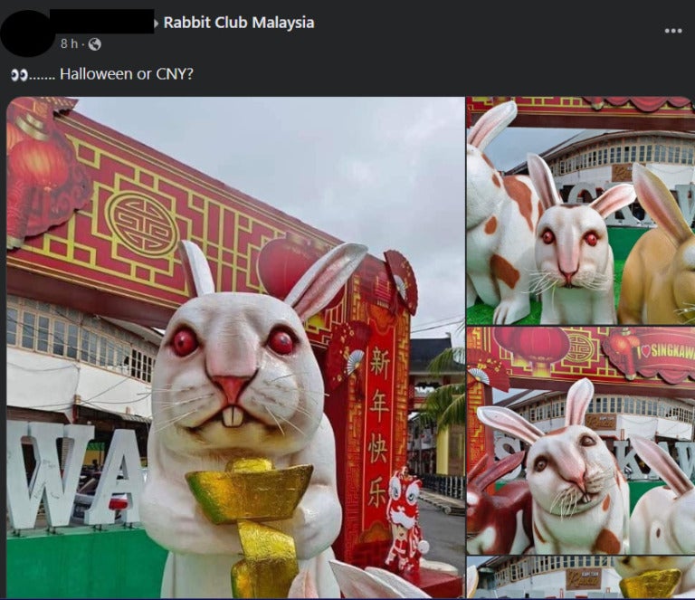"Rabbit to Busan" - CNY Deco in Indonesia Freaks M'sians Out, Thanks to the "Zombified" Rabbits ...