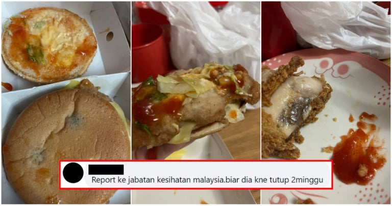 Fast Food Restaurant in Kemaman Serves Up Mouldy Burger Bun & Stale ...