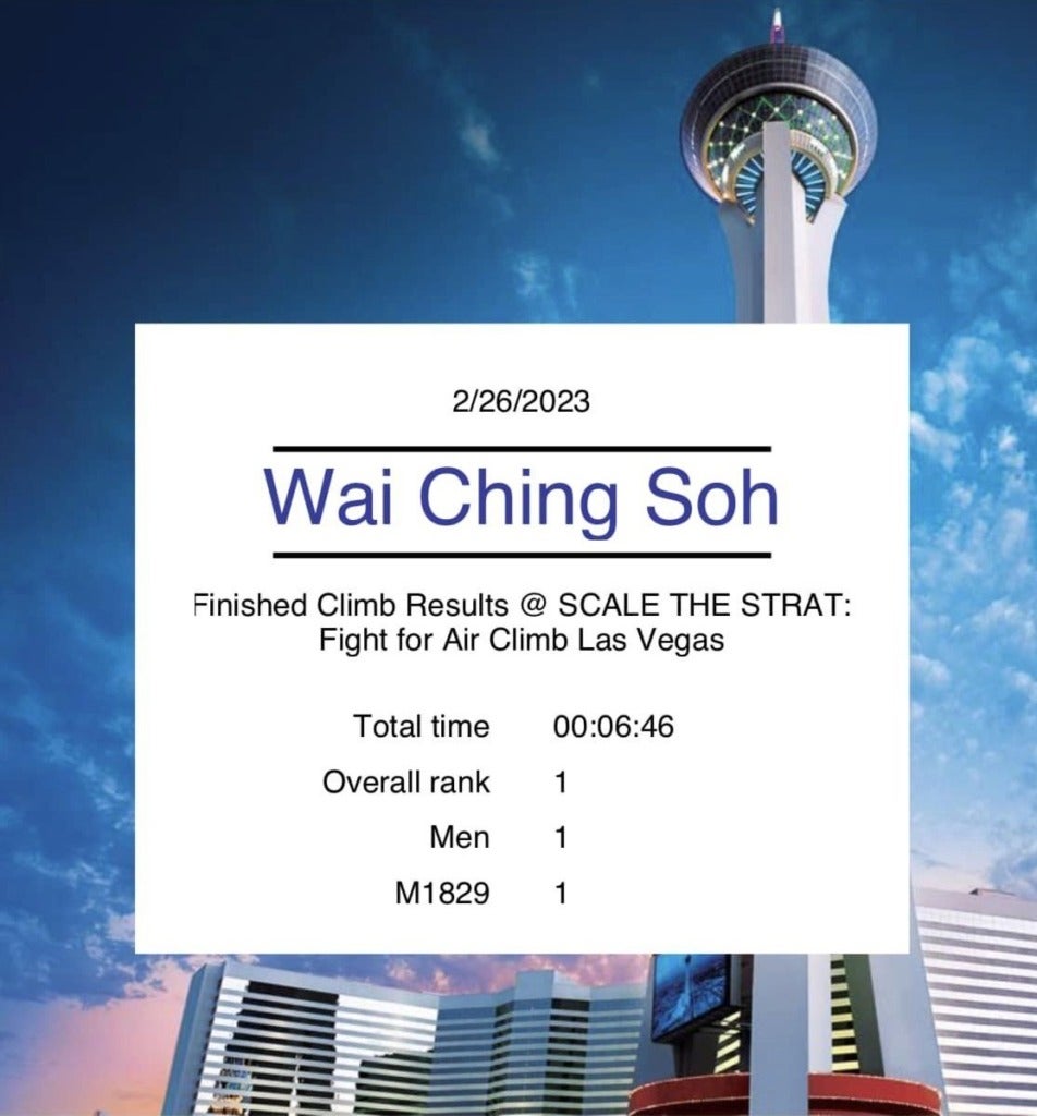 M'sian World No. 1 Tower Runner Soh Wai Ching Wins Vegas Race For 2nd ...
