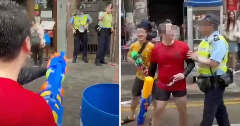 WATCH: HK YouTuber Fires Water Gun at Police During Songkran Festival ...