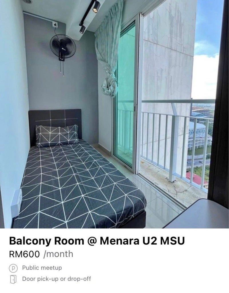 RM600 Per Month Rental For Tiny Balcony Bedroom in Shah Alam Apartment ...