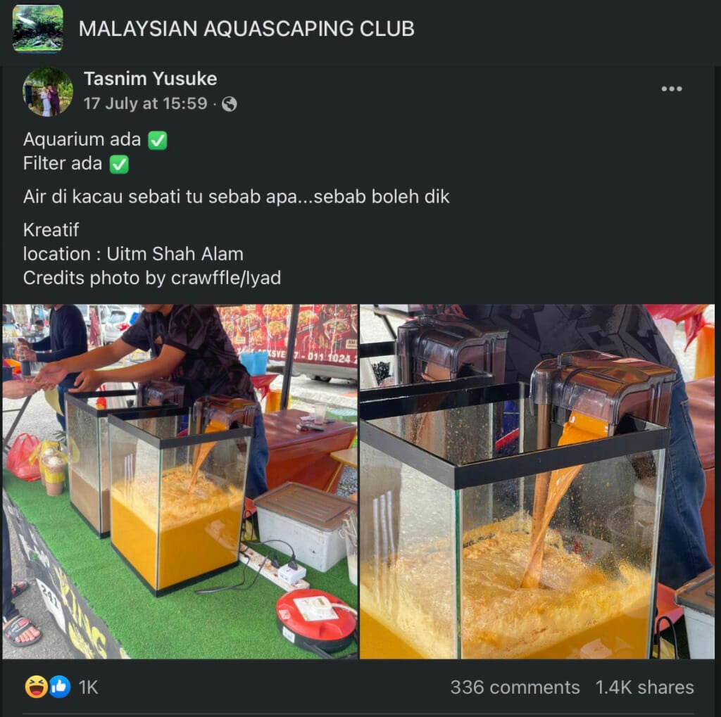 UiTM Shah Alam 'Air Balang' Stall Goes Viral For Using Aquarium Pump to ...