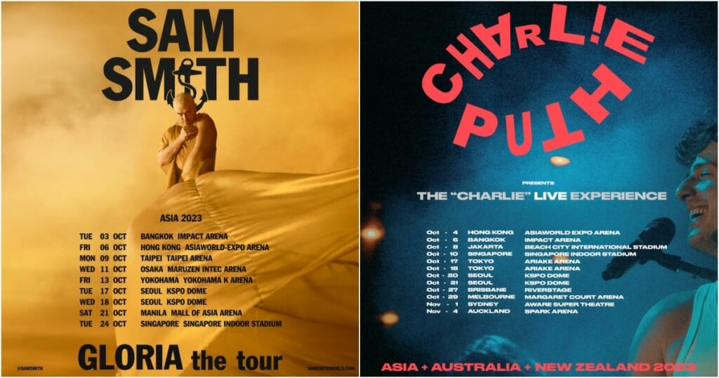 Singers Sam Smith & Charlie Puth Announce Asia Tour, Skipping Malaysia ...