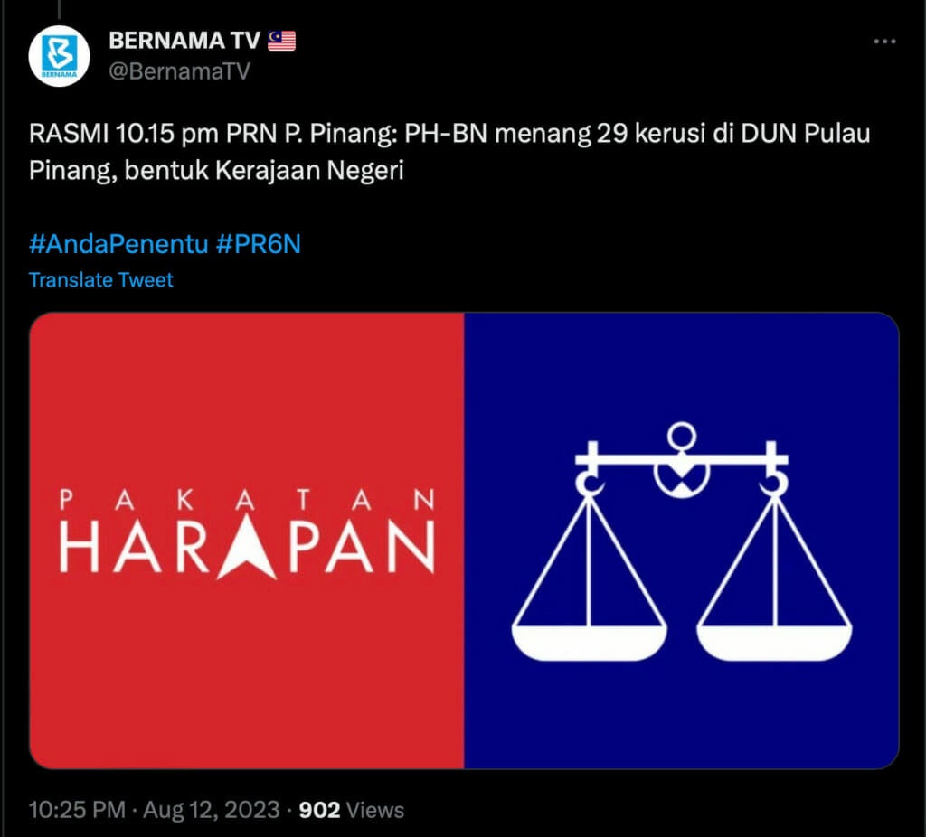 PRN 2023: PH-BN Officially Wins Penang After Achieving Simple Majority ...