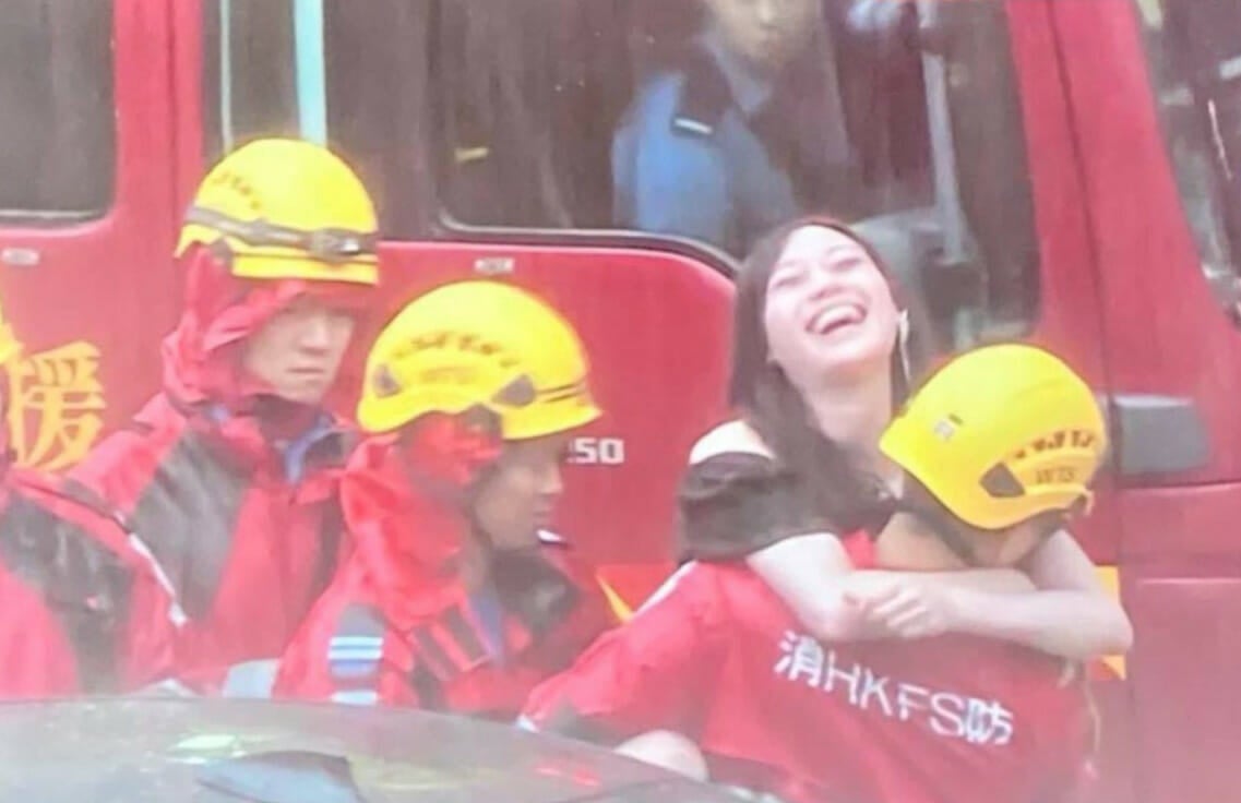 A Firefighter's "Hug"! Woman Gets Excited for Being Rescued by ...