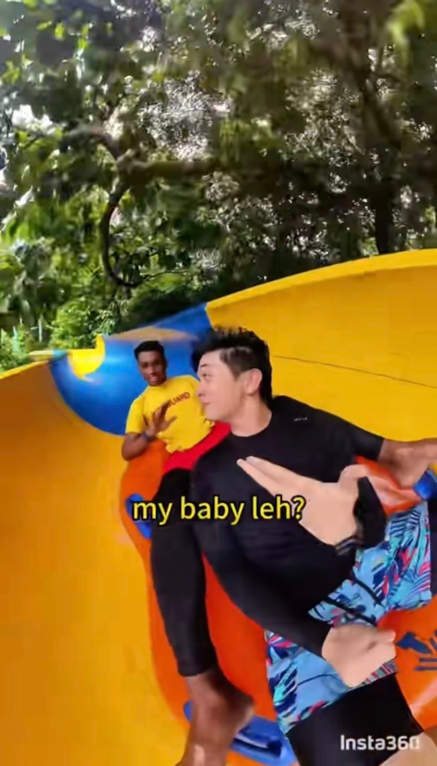 WATCH: Lifeguard Accidentally Goes Down Penang Water Slide With ...