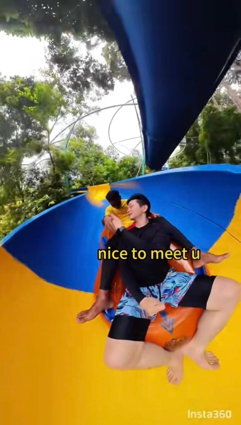 WATCH: Lifeguard Accidentally Goes Down Penang Water Slide With ...