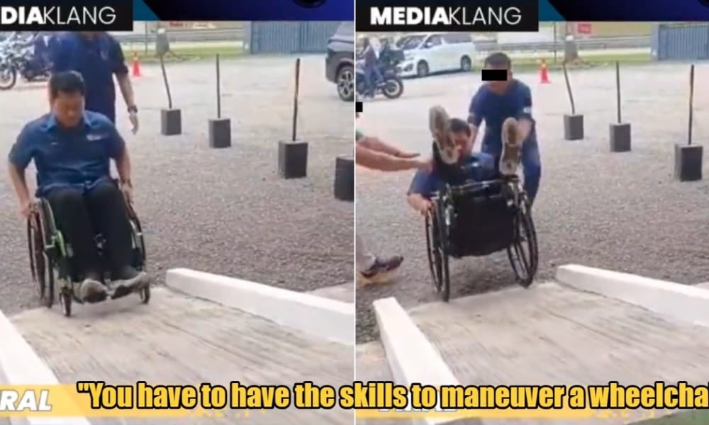 UPM Deputy Vice Chancellor Tests Wheelchair Ramp, Falls Backwards in ...
