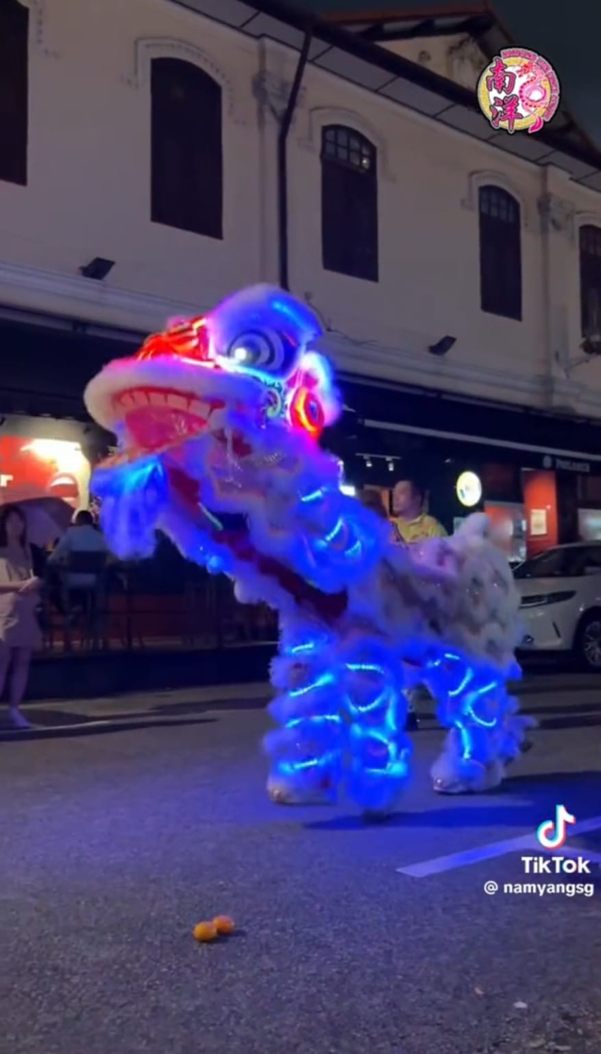 Lion Dancers Light Up Streets of S'pore With Magnificent Flashing ...