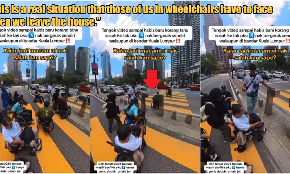 "One by one" - Wheelchair Users Get Stuck at Crosswalk in KL Due to ...