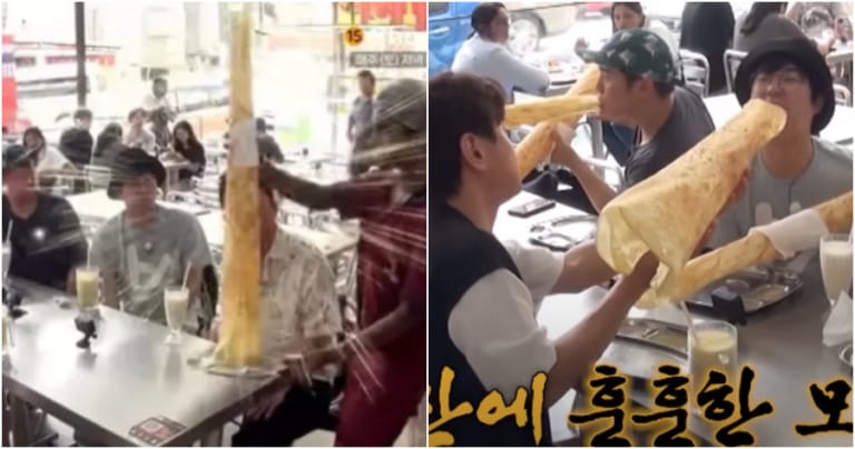"How do we eat this?" - South Korean Oppas Amazed by Tall Roti Tissues ...