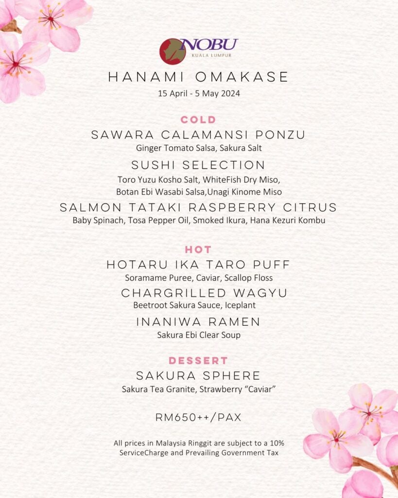 Nobu KL: Celebrate Japan's Cherry Blossoms with Exclusive Sakura-inspired Hanami Omakase ...