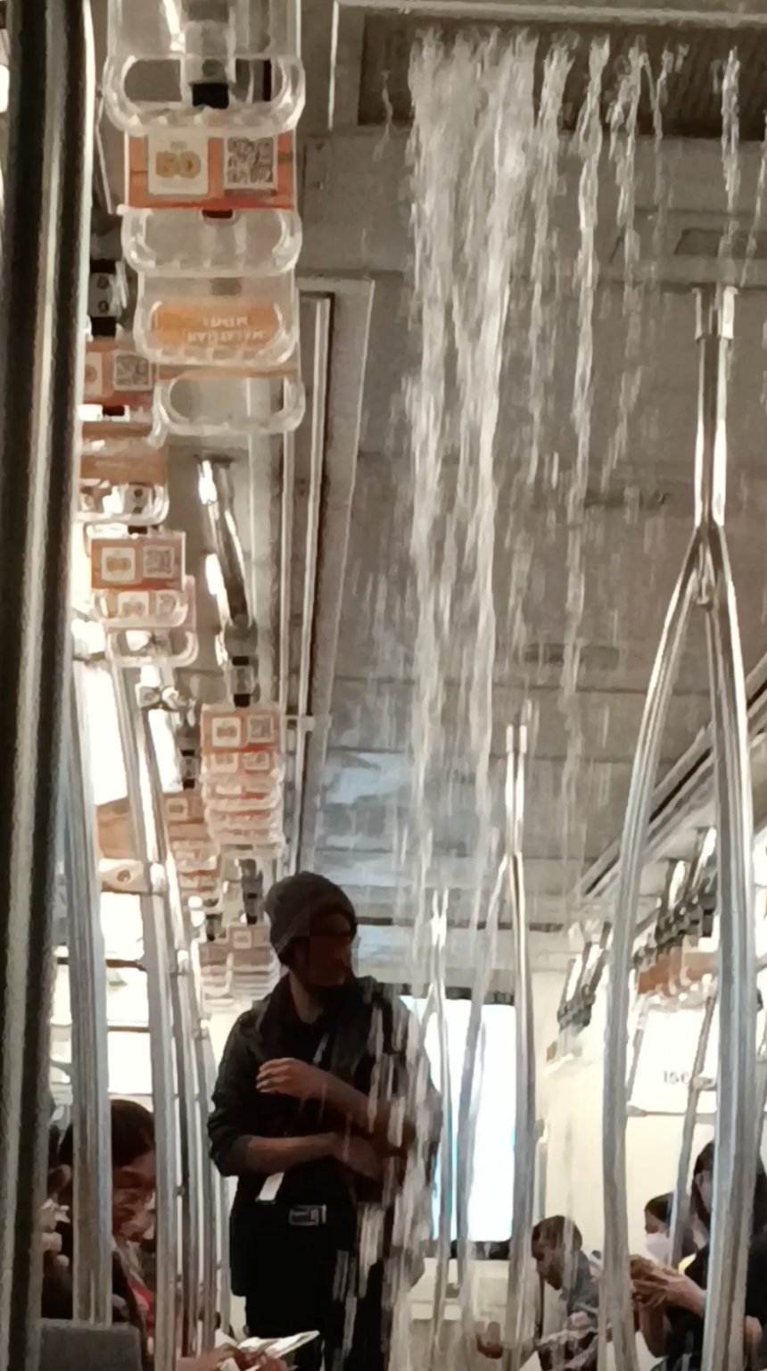 "New waterfall feature" - Large Amount of Water Leaks into LRT Train ...