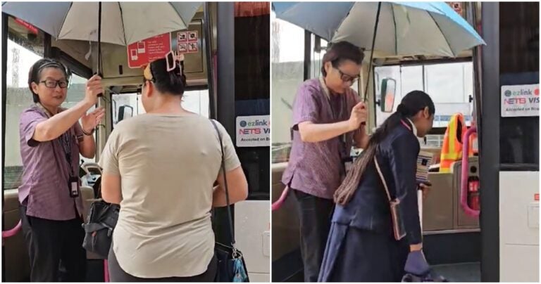 Kind Bus Driver in S’pore Captures Hearts by Sheltering Passengers With ...