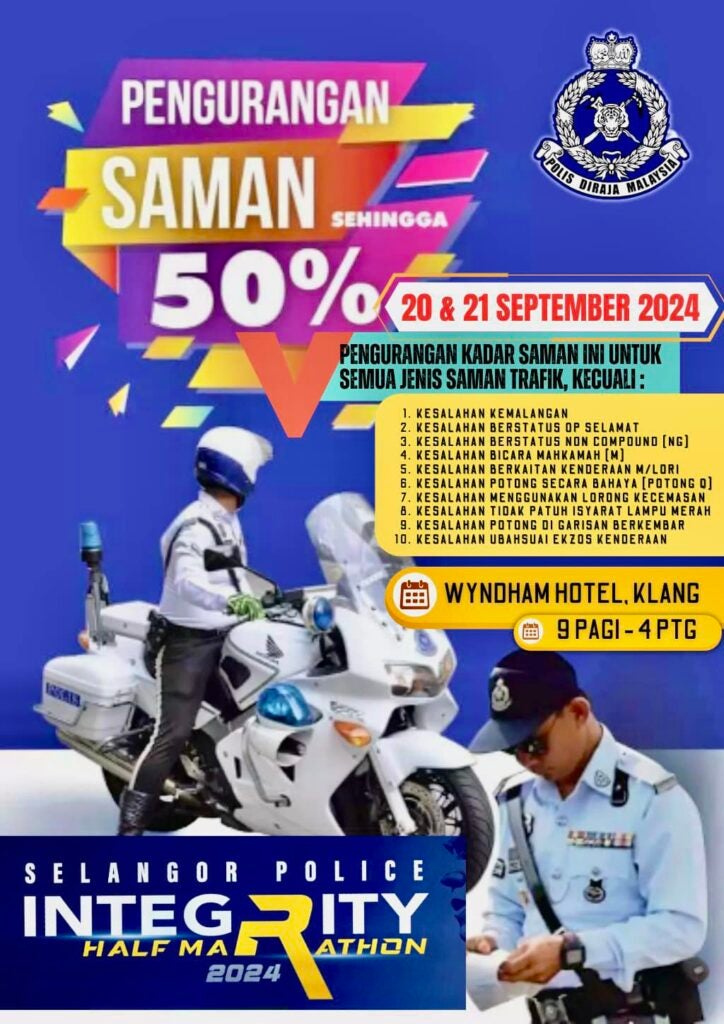 PDRM is Offering a 50% Discount on Summons Starting TODAY Until ...