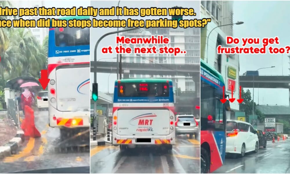 Alphards Parked at 2 Bus Stops Forces Bus to Block Traffic During Stops ...