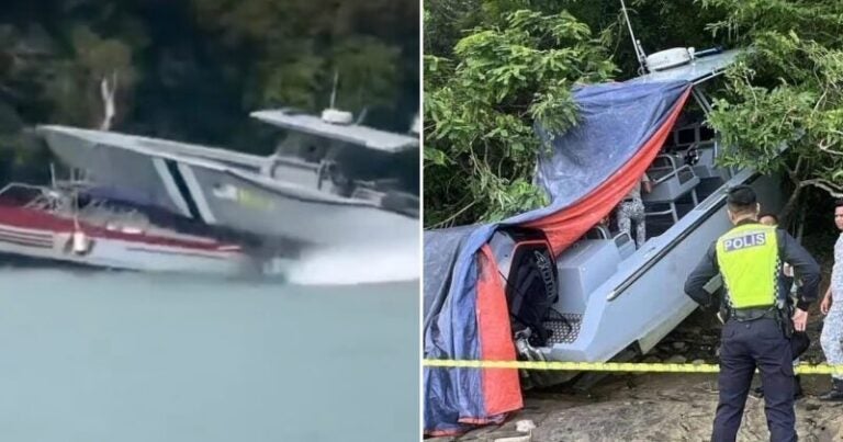 Royal Malaysian Navy Vessel Loses Control, Hits Tourist Boat & Crashes ...