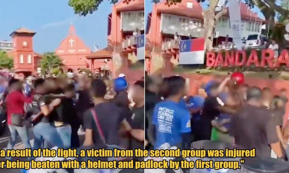 Motorcyclists Allegedly Riot Outside Iconic Melaka Building After Being ...