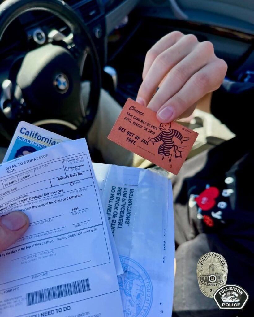 Driver Caught Committing Offence Gives Monopoly 'Get Out of Jail Free ...