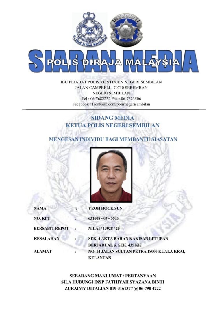 PDRM Uncovers Residence Used as Lab to Build Bombs in Nilai, Manhunt ...