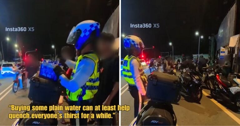 "I have a heart too" - Kind Abang Polis Gives Water to Riders Pushing ...